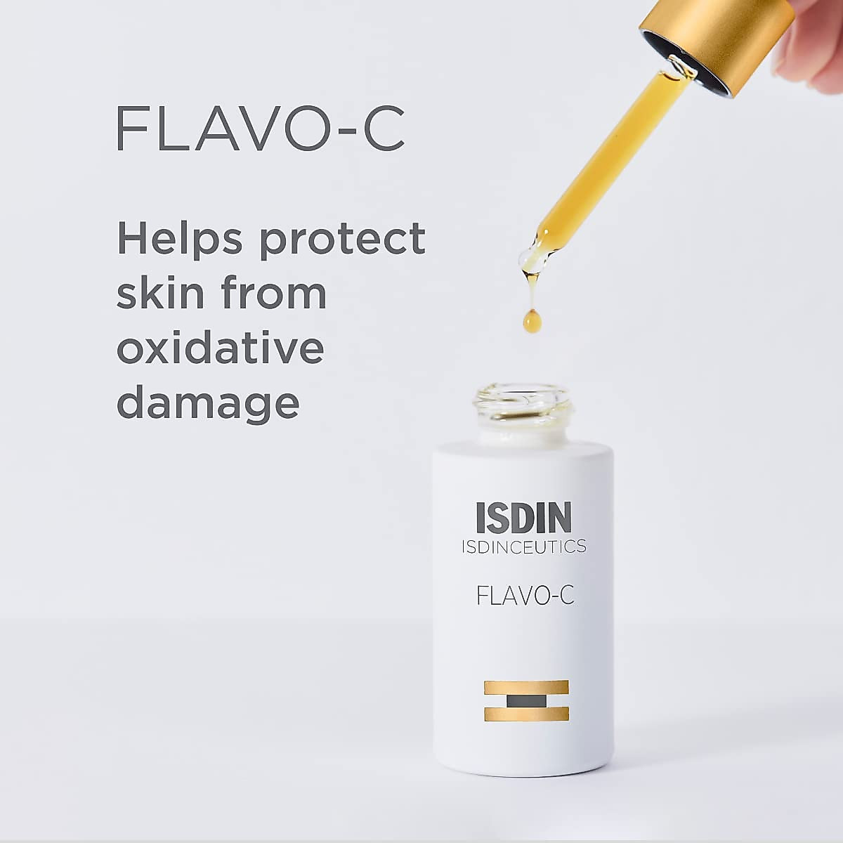 ISDIN Flavo-C Vitamin C and Antioxidant Anti-Aging Benefits Serum, Increases Skin Brightness, Elasticity and Texture, 1 Fl. Oz