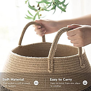 Goodpick Tall Wicker Laundry Basket with handles, Farmhouse Laundry Hamper for Bedroom, Living Room, Bathroom, Narrow Laundry hamper for Dirty Clothes, Blankets, Towels, 12.59 x 20.86 inches