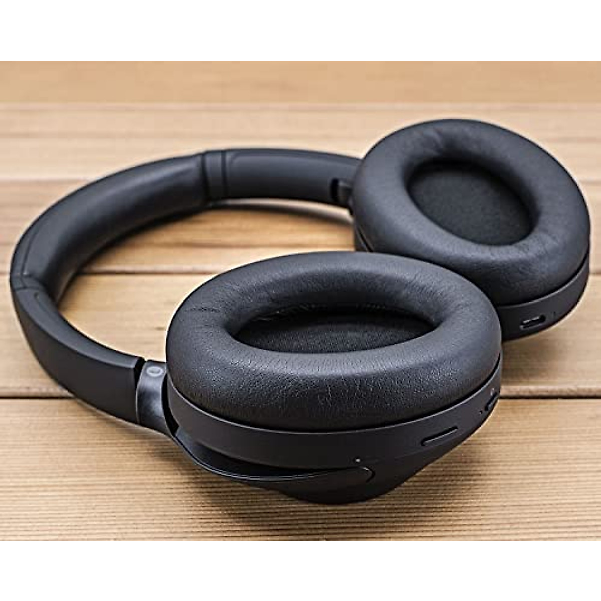 LTYIVABHTTW WH-1000XM4 Earpads - Compatible with WH-1000XM4 WH1000XM4, Ear Cushion with Soft Memory Foam (WH1000XM4 Black Protein Leather)