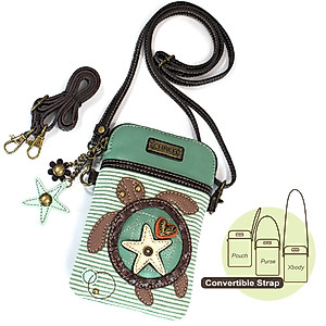 Chala Convertible Cross-body adjustable Straps and Star Zipper Turtle Stripe
