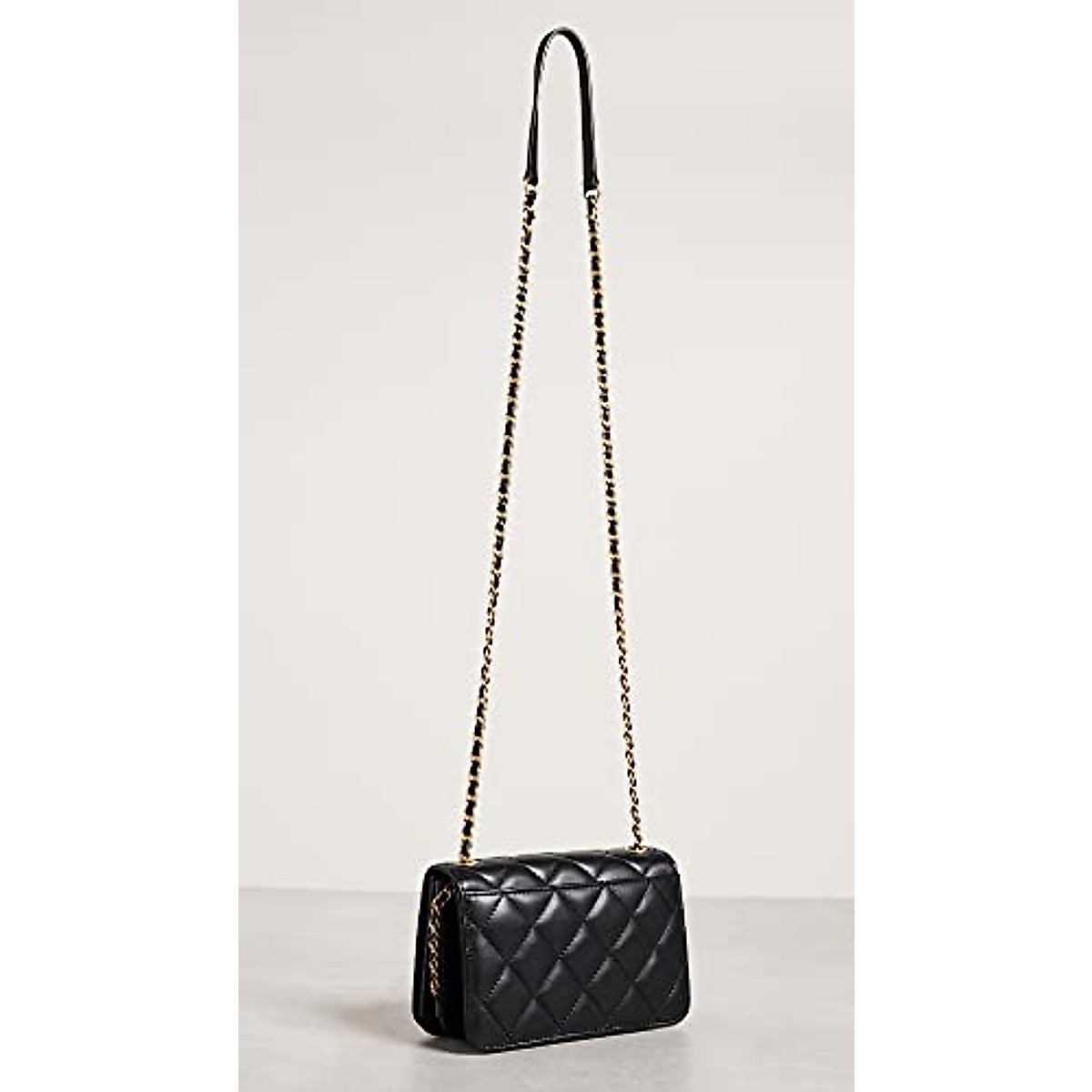 CHANEL Women's Pre-Loved Black Lambskin CC Chain Flap Mini Bag, Black, One Size