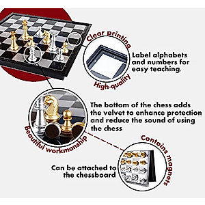 Chess Set Travel Magnetic Chess Set (12.6 Inches) - Folding, Portable, and Educational Board Game