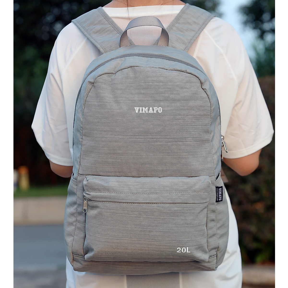 vimapo Lightweight Foldable Backpack for Travel, 20L Packable Hiking Daypack, Camping Outdoor Cycling Bag for Adult & Teen (Grey)