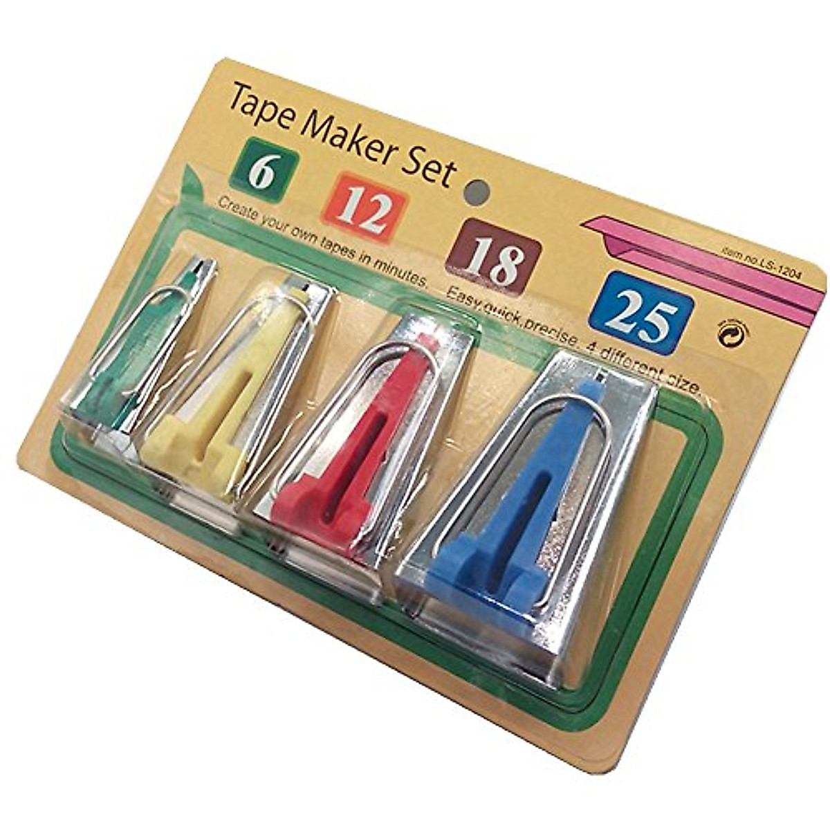 HONEYSEW Bias Tape Maker Set 6MM 12MM 18MM 25MM Sewing Quilting Tools (BTM-4pcs/pack)