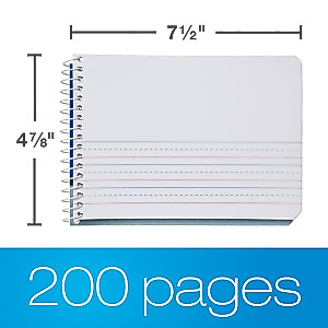 Oxford Jr. Primary Composition Spiral Notebooks, Half Size, 4-7/8 x 7-1/2 Inches, Kids Handwriting & Drawing Story Journal, Pre-K, Grades K-2, 100 Sheets/200 Pages, 3 Pack, Red, Yellow, Blue