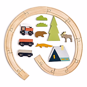 Tender Leaf Toys - Treetops Train Set - Beautiful Wooden Toy Train Set Kids - Intelligent and Imaginative Play Skills for Age 3+