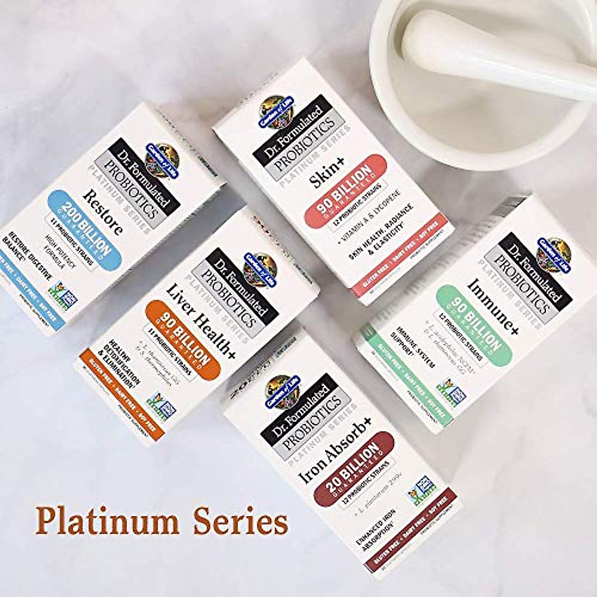 Garden of Life Dr. Formulated Probiotics Platinum Series Liver Health+ 90 Billion CFU Guaranteed, One a Day Probiotic for Healthy Detoxification & Elimination Support, Vegan, Gluten Free, 30 Capsules