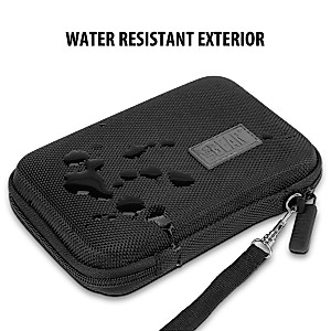 USA GEAR Portable WiFi Hotspot for Travel Carrying Case - Hotspot Booster Case with Wrist Strap - Compatible with 4G LTE Wi-Fi Mobile Hotspots from Verizon, Netgear, Huawei, GlocalMe - Black