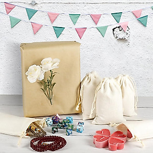 HRX Package 20pcs Muslin Bags 5x7 inch, Cotton Drawstring Pouches Sachet Bags for Gift Party Favors Jewelry DIY