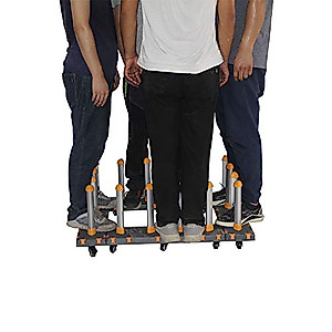 Rolling Floor Rack for Vinyl Roll Storage Detachable Free Assembly Mobile Material Floor Rack for Vinyl with 2 Modules-16 Spindles (3 Inch Core)