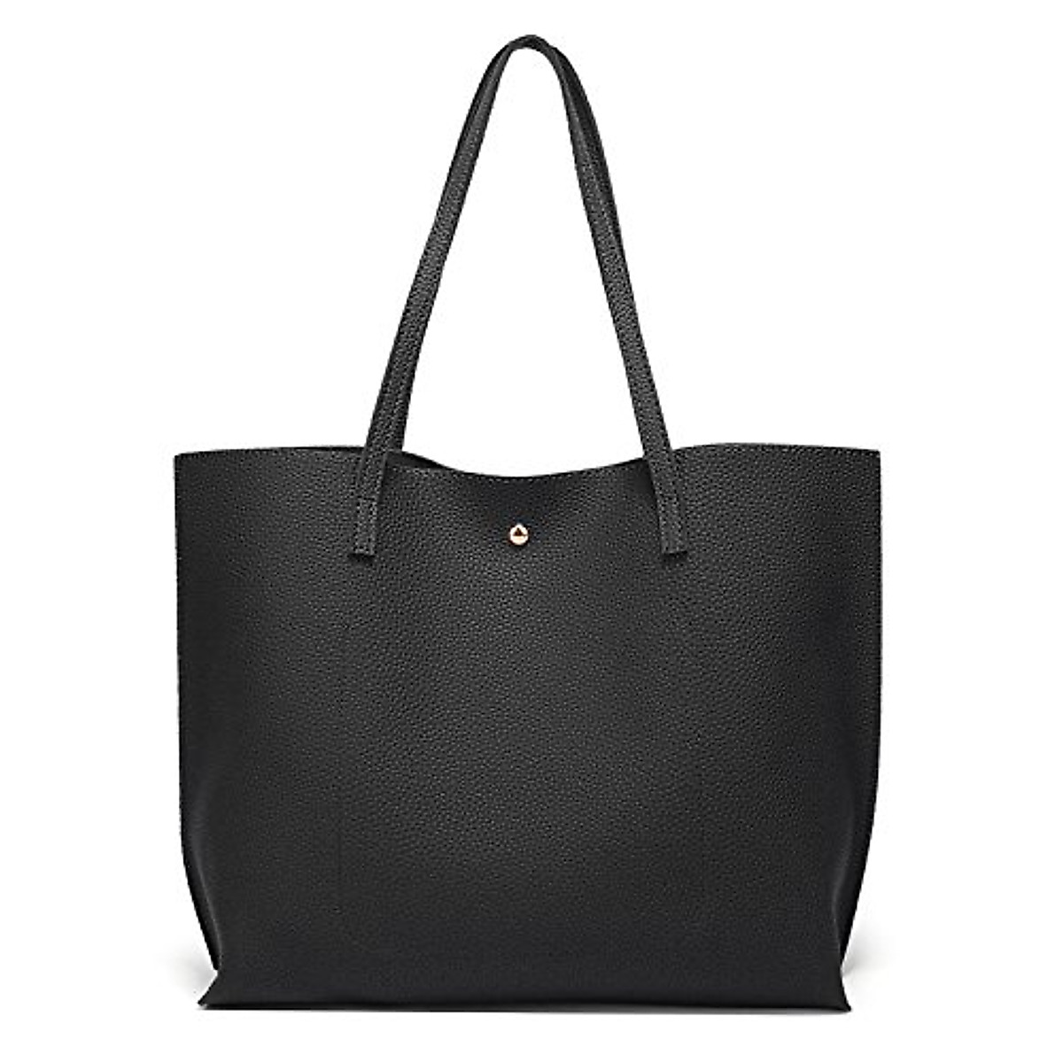 Dreubea Women's Soft Faux Leather Tote Shoulder Bag from, Big Capacity Tassel Handbag Black