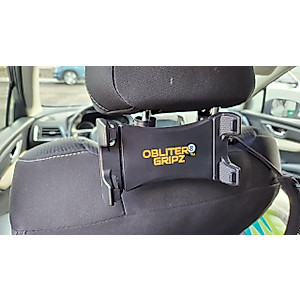 Obliter8 "Blue Steel" Multi-Attachment Smartphone/Tablet/Pad/Switch gaming system Travel Mount for In-Flight Airplane, Car Visor/Vent, Desktop, Traveling 360 degree rotation Ultra Durable and Secure