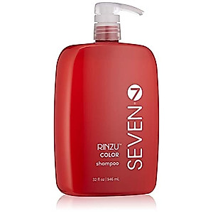 SEVEN Rinzu COLOR Shampoo Hair Care for Color-Treated Hair, Sulfate Free, Moisturizes, Strengthens & Extends Color Retention with Aloe, Vitamin B5, Sunflower Seed for Men & Women, Made in USA, 32 Oz