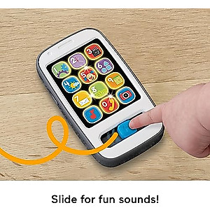Fisher-Price Laugh & Learn Baby & Toddler Toy Smart Phone with Music Lights & Learning Songs for Ages 6+ Months, Gray