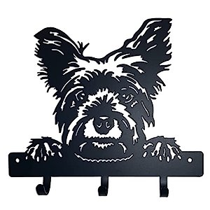 Key Holder for Wall Mount with 3 Hooks (Yorkie)