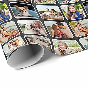 Custom Wrapping Paper, Personalized Wrapping Paper with Your Photo Paper 58 x 23 Inches Customized Birthday Christmas Gifts Wrap for Mom Dad and Friend