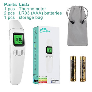 Forehead Thermometer Kids and Adults Thermometer with Fever Alarm Bluetooth Thermometer Application Smartphone for iOS and Android for Kids and Adults Touchless Quick and Accurate Temperature Reader