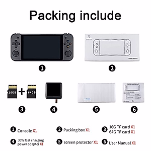 Daxceirry RG552 Handheld Android System Game Console High Speed EMMC 5.1 and 16G Linux System Built-in 6400 mAh Battery with 5.36in Touch Screen Maximum Load 5A Charging Cable 1.5 Hours Full (Black)