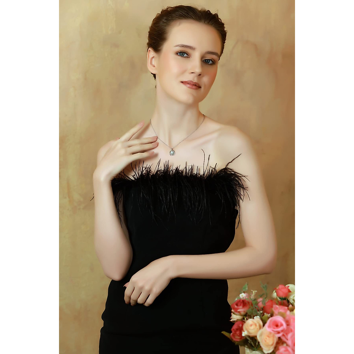 B. BRILLIANT Sterling Silver Synthetic White Opal Polished Love Knot Pendant Necklace for Women