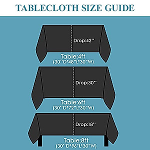 Vidafete 90*132inch Rectangle Tablecloth Polyester Table Cloth，Stain Resistant and Wrinkle Polyester Dining Table Cover for Kitchen Dinning Party Wedding Rectangular Tabletop Buffet Decoration(Black)