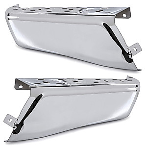 ECOTRIC Rear Bumper Ends Caps Cover Compatible with 2015-2020 Ford F150 Replacement For FO1102380 W/O Park Sensor Holes Chrome Steel Left & Right