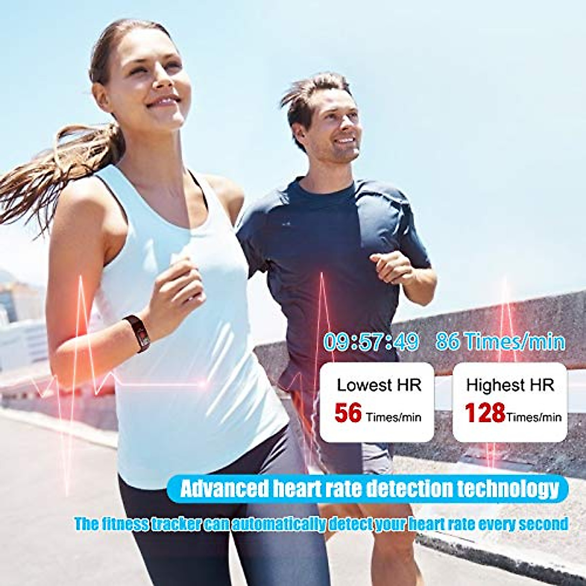 DSMART Fitness Activity Tracker Watch with Body Temperature Heart Rate Sleep Health Monitor IP68 Waterproo Pedometer Step Calorie Counter Watch for Women Men Teens (Black)