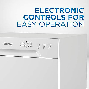 Danby DDW621WDB Countertop Dishwasher with 6 Place Settings, 6 Wash Cycles and Silverware Basket, Energy Star-Rated with Low Water Consumption and Quiet Operation