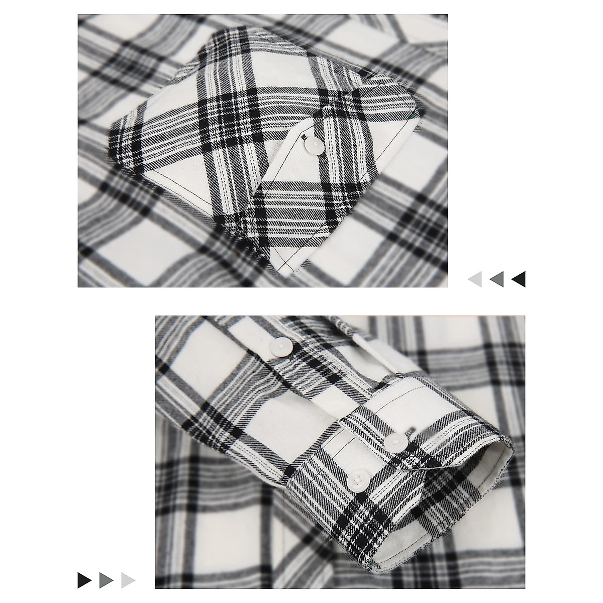 Men's Button Down Plaid Flannel Casual Shirts Brushed Regular Fit Long Sleeve Shirts Yellow Black Plaid Large