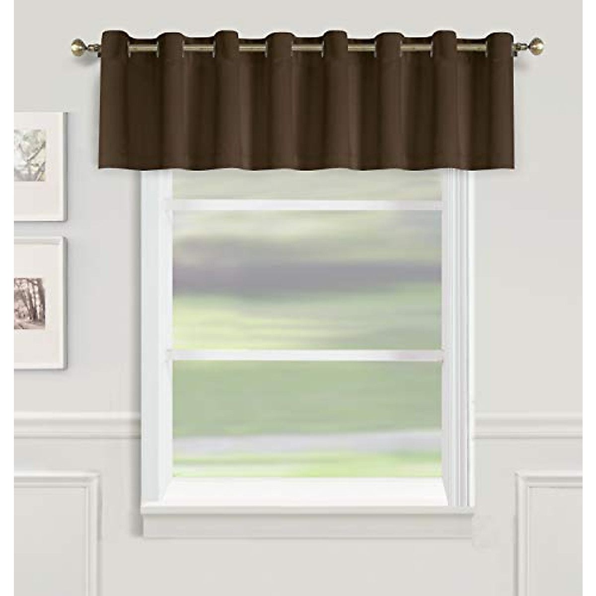 Popular Bath 882674 Twilight Grommet TOP Blackout Window Valance 54"X18" Chocolate, 54 x 18
