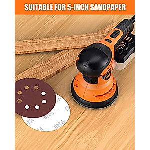 Random Orbital Sander, DWT 2.8A 350W Power Orbital Sander with 7 Variable Speed, 14Pcs Sanding Discs(2Pcs Upgrade Dust-free Sandpaper), Cyclone Box, 5-Inch Corded Electric Sander for Sanding Wood/Rust
