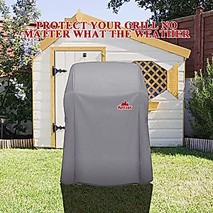 Chooone 32 Inch Grill Cover, Heavy Duty Waterproof Barbecue Gas Grill Cover, Windproof, UV and Fade Resistant, 600D BBQ Grill Cover for Weber Brinkman Char-Broil and More, Grey