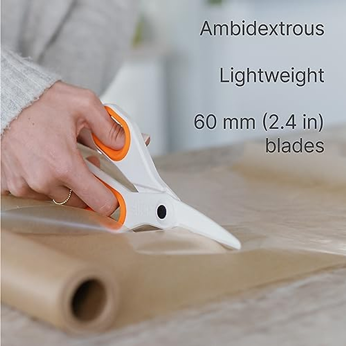 Slice 10545 Ceramic (Large), Rounded Tip Finger-Friendly Edge, Safer Choice, Never Rusts, Lasts 11x Longer Than Metal, Safety Scissors (1 Pack)