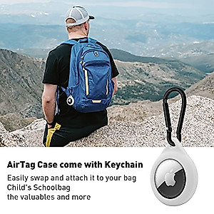 [8 PCS] Apple AirTags Case, Protective Silicone Cover Holder for Apple AirTags with Keychain Key Ring - Teardrop