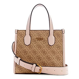 GUESS Silvana Mini Tote, Latte Logo/Rosewood
