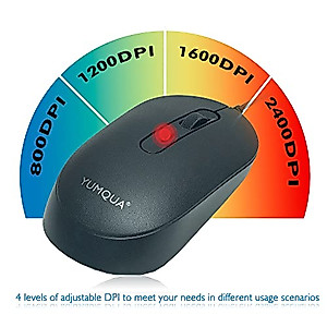 Wired Keyboard and Mouse Combo, YUMQUA Corded USB Computer Keyboard and Mouse Combo for Windows Laptop PC Desktop Notebook, Black