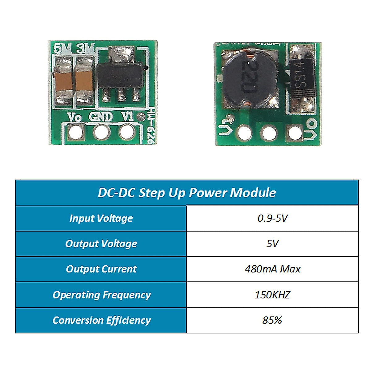AEDIKO 6pcs DC-DC Boost Converter Module 1.5V 1.8V 2.5V 3V 3.3V 3.7V 4.2V to 5V DC-DC Step Up Power Module Voltage Boost Converter Board