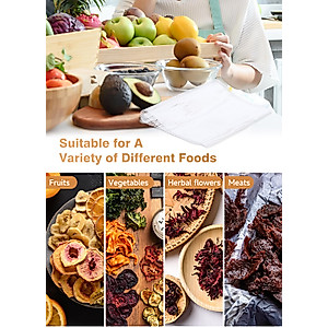 SUCISENI 6 Pack Silicone Dehydrator Sheets (14 x 21 Inch) Premium Non-Stick Silicone Mesh Mat for Fruit Food Dehydrator Reusable Dehydrator Tray Liners for Fruits Meat Vegetables Herbs