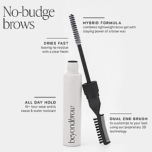 BEYONDBROW 3D Brow Gel & Wax with Lamination Effect, 2-In-1 Hybrid Formula - From Soft, Natural Brows to Fluffy, Feather Brows - Vegan, Cruelty-free, Long Lasting, Water-resistant
