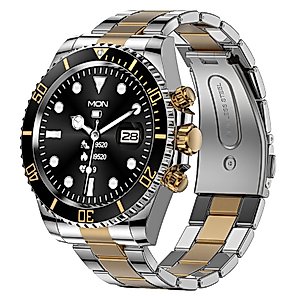 Smart Watch for Android Phones Answer Make Calls SMS Reminder Smartwatch Compatible iPhone Bluetooth Stainless Steel Fitness Watch Men Smart Watches for Men Reloj Inteligente