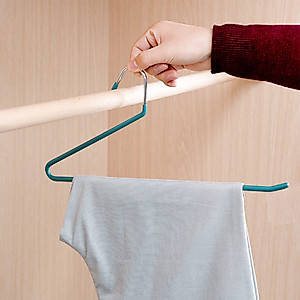 Slack/Trousers Pants Hangers - Open Ended Metal Hangers, Slim Durable (Black, 10)