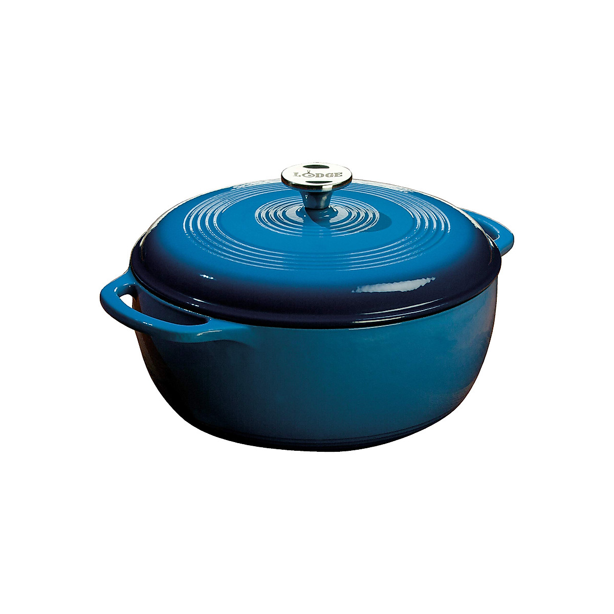 Lodge EC6D33 Enameled Cast Iron Dutch Oven, 6-Quart, Blue & L8SK3 10-1/4-Inch Pre-Seasoned Skillet