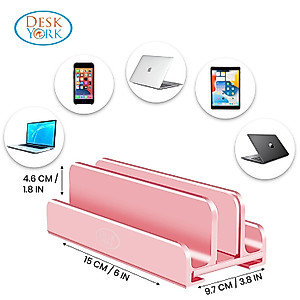 Desk York Adjustable Vertical Laptop Stand Computer Docking Station–Desktop Organizer –Office and Desk Accessories for Men and Women–Vertical PC Holder–Fits All MacBook/Air/HP/Dell/Samsung/Lenovo