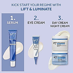 No7 Lift & Luminate Triple Action Face Serum - Collagen Peptide Anti Wrinkle Serum + Brightening Emblica & Vitamin C Face Serum + Pro Retinol Skin Firming Hyaluronic Acid & Hibiscus (50ml)