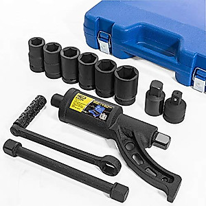 XtremepowerUS Torque Wrench Labor Saving Lug Nut Wrench/Multiplier w/Cr-v Socket (Torque Wrench W/ 8pc Socket Set)