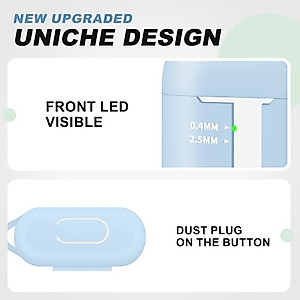 Woyinger AirPods Case Cover, Comes with a White Cleaning Pen，Soft Silicone Protective Cover with Buckle for Women Men Compatible with Apple AirPods 2nd 1st Generation Charging Case, Front LED Visible