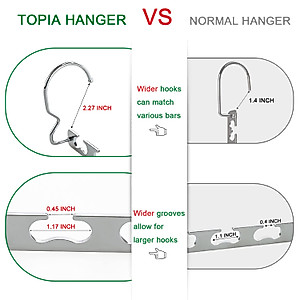 TOPIA HANGER Closet Hangers Space Saving, Heavy Duty Chrome Clothes Hanger Organizer, Multifunctional Hangers for Closet with Wider Wavy Slots and Hooks 4pcs, CT11C