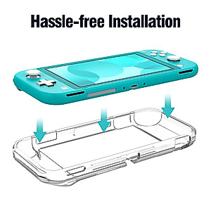 MoKo Cover Compatible with Nintendo Switch Lite, Protective Clear Grip Case TPU Shockproof Durable Frosted Shell Compatible with Nintendo Switch Lite Console - Clear