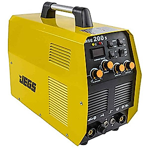 JEGS TIG & MMA 200 | 120V or 220V Power | Duty Cycle: 60% @ 180A @ 230V | Includes Foot Pedal, TIG Welding Torch, Arc Welding Electrode Holder, Ground Clamp, & Regulator | Simple Controls & Operation