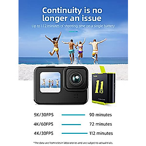 TELESIN Hero 11 Battery for Gopro, Triple Charger SD Card Reader Kit for GoPro Hero 11, Hero10, Hero 9 Black, Allinbox Charger & 2-Pack Go pro 11 Batteries