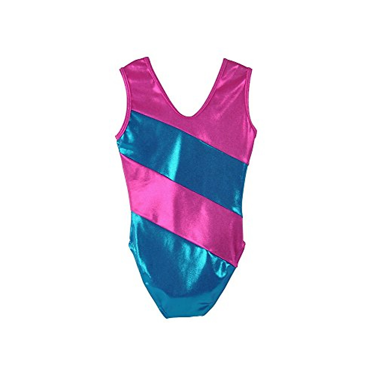 Obersee Girl's Gymnastics Leotard, Pink Diagonal, CXXS